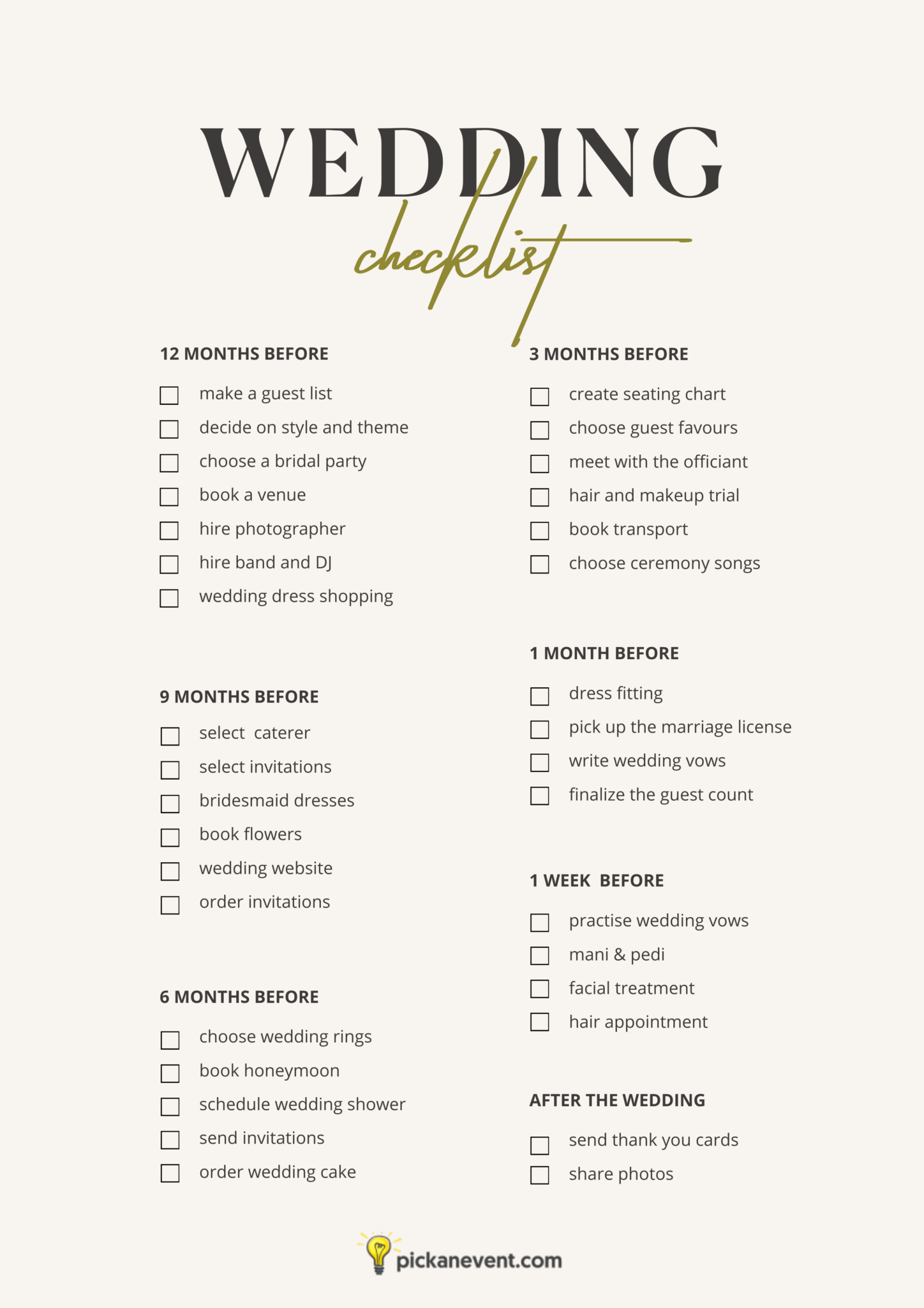 Wedding Planning Checklist | Your Step-by-Step Wedding Planning Guide ...